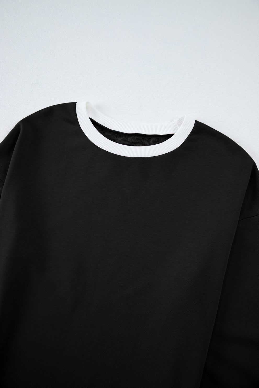 Black Contrast Trim Long Sleeve Pullover and Pants Set – Magnolia Threads